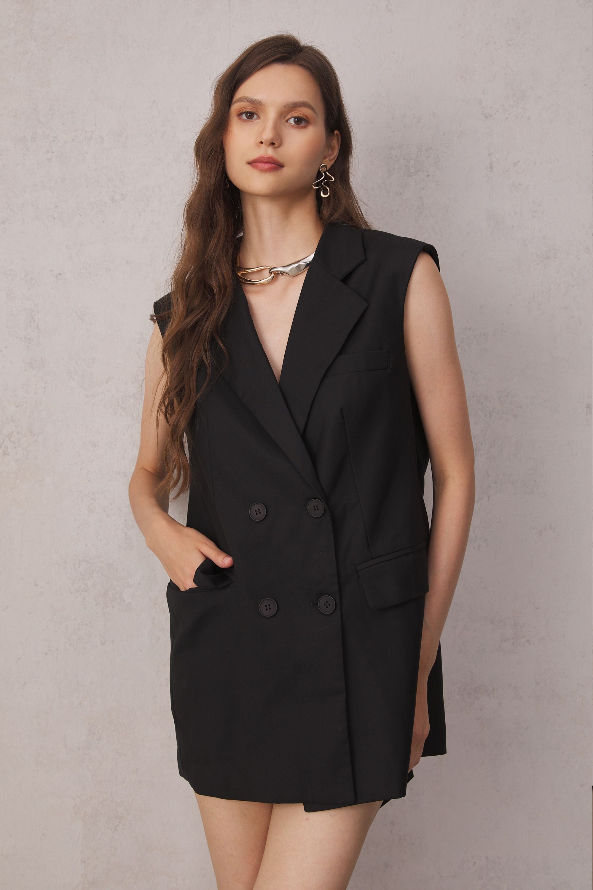 Madisyn Backless Suit Vest Dress – Zreei