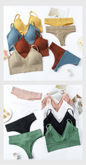 Smooth Comfortable French Triangle Cup Wireless Push-Up Bra & Underwea ...